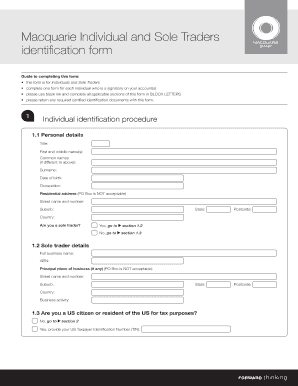 Fillable Online macquarie com Macquarie relationship banking custoMer ideNtiFicAtioN ForM ...