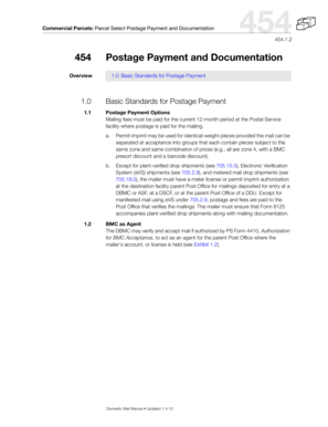 Fillable Online Commercial Parcels: Parcel Select Postage Payment and ...