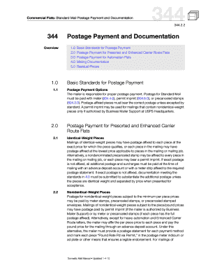 Fillable Online Postage Payment for Presorted and Enhanced Carrier ...