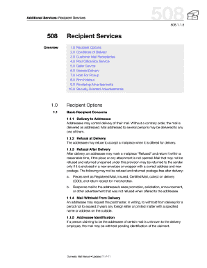 Fillable Online dmm 508 form Fax Email Print - pdfFiller