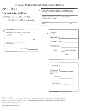 Fillable Online osmre OSM-1 Form - Office of Surface Mining - osmre Fax ...