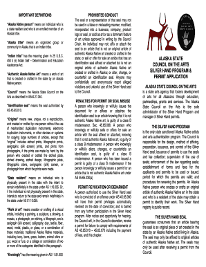 Fillable Online eed state ak Silver Hand Permit Application and Renewal ...