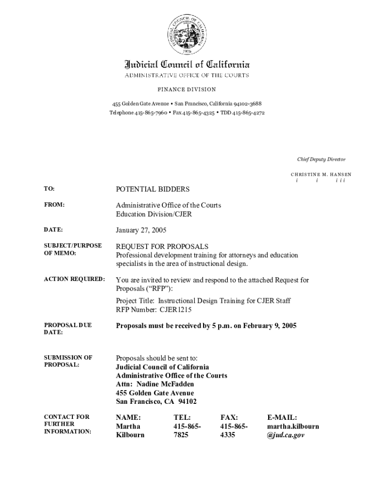 Fillable Online Request for Proposals (RFP - California Courts - CA.gov ...