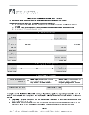 Dcps Leave Of Absence - Fill Online, Printable, Fillable, Blank | pdfFiller