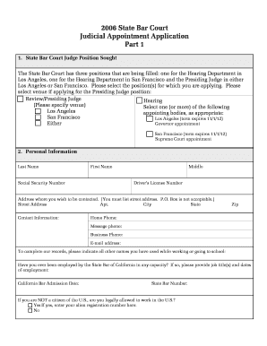 Fillable Online 2006 State Bar Court Judicial Appointment Application ...