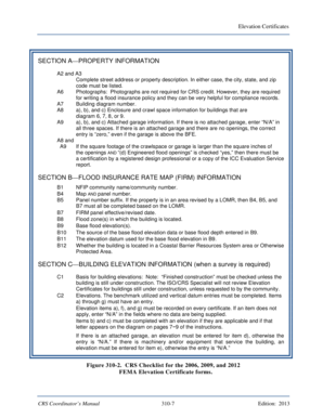 Fillable Online water ca Elevation Certificate Checklist - Department of Water Resources - water ...