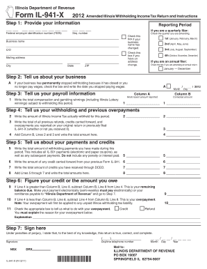 Il 941 X - Fill Online, Printable, Fillable, Blank | pdfFiller