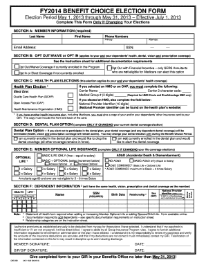 FY2014 BENEFIT CHOICE ELECTION FORM - State Of Illinois - Www2 Illinois ...