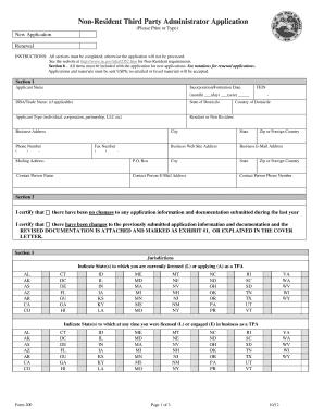Fillable Online in NAIC Uniform Application for - State of Indiana - in ...