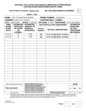 Fillable Online mattoon illinois NATIONAL POLLUTANT DISCHARGE ...