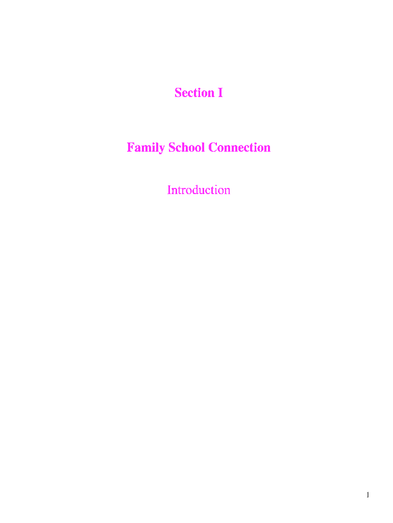 Fillable Online The Family School Connection Program Introduction Fax ...