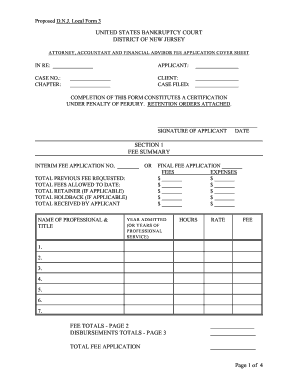 Fillable Online Proposed D.N.J. Local Form 3 - United States Bankruptcy ...