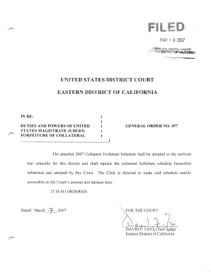 Fillable Online caed uscourts Collateral Forfeiture Schedule Fax Email ...