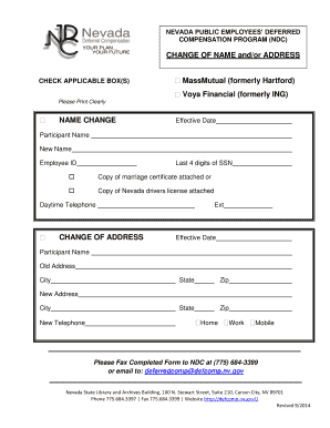 Fillable Online Address/Name Change Form - the Nevada Public Employees ...