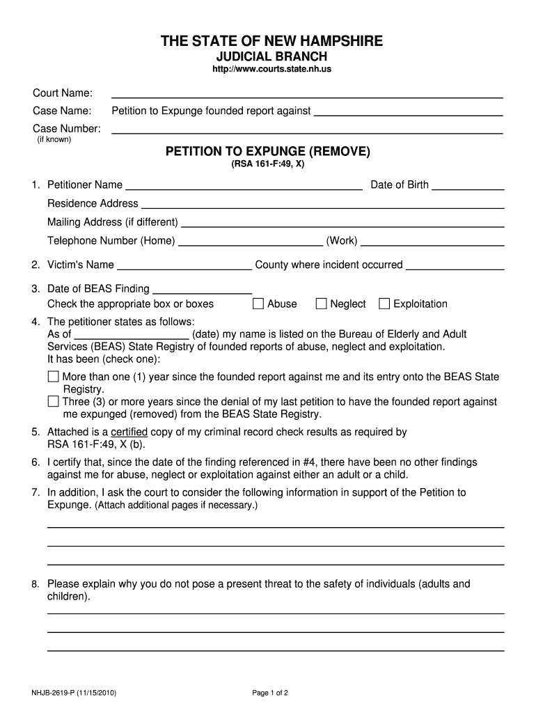 Petition to Expunge founded report against: Fill out & sign online | DocHub