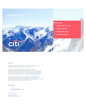 Fillable Online CitiDirect and Your Card Fax Email Print - pdfFiller