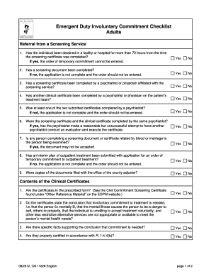 Fillable Online judiciary state nj Emergent Duty Involuntary Commitment ...