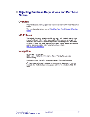Fillable Online Rejecting Purchase Requisitions and Purchase Fax Email ...