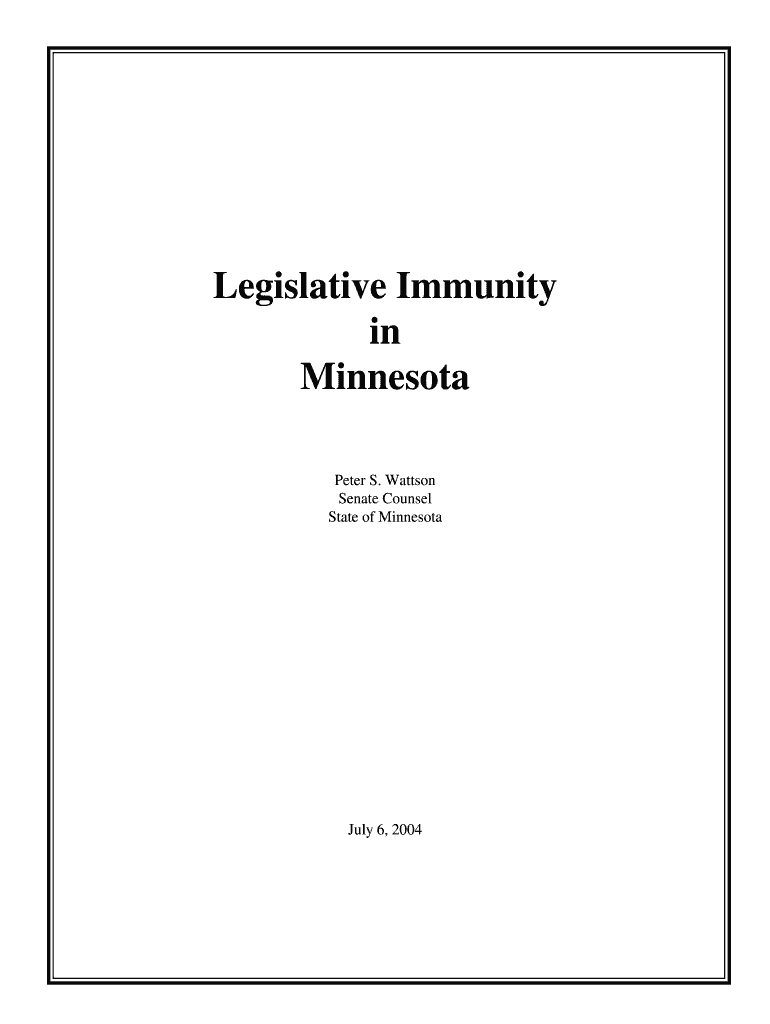 Legislative Immunity in Minnesota - Minnesota State Legislature - leg ...