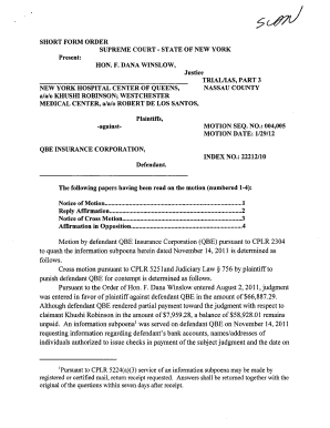 Fillable Online decisions courts state ny TRIAL/IAS, PART 3 Fax Email Print - pdfFiller