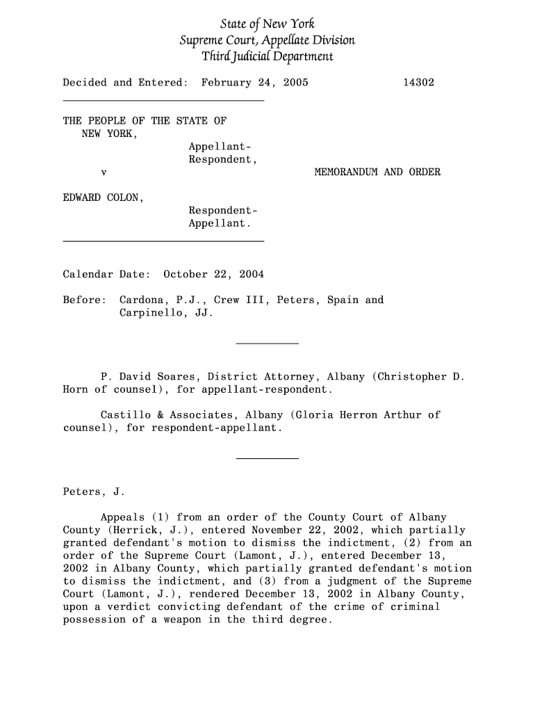 EDWARD COLON, - decisions courts state ny: Fill out & sign online | DocHub