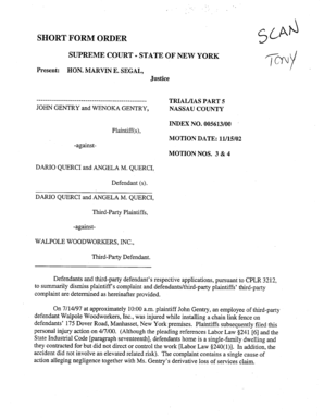 Fillable Online decisions courts state ny Short form order supreme - Unified Court System ...