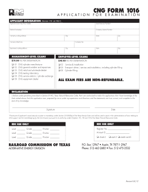 Fillable Online application to examenation name cng form Fax Email ...