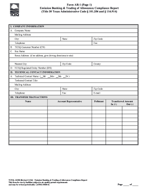 Fillable Online tceq state tx Instructions Form AR-1 Fax Email Print ...