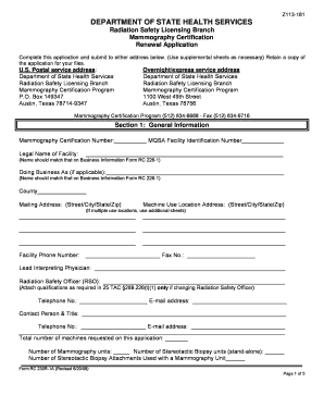 Fillable Online dshs state tx DEPARTMENT OF STATE HEALTH SERVICES ...