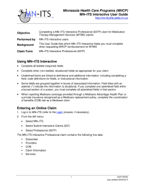 Fillable Online dhs state mn 837p mtm form Fax Email Print - pdfFiller