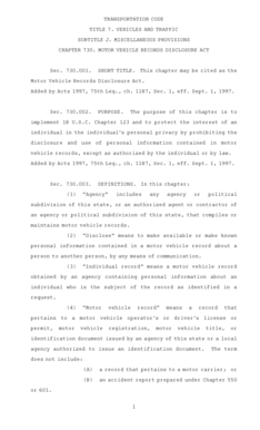 Fillable Online TRANSPORTATION CODE TITLE 7 Fax Email Print - pdfFiller