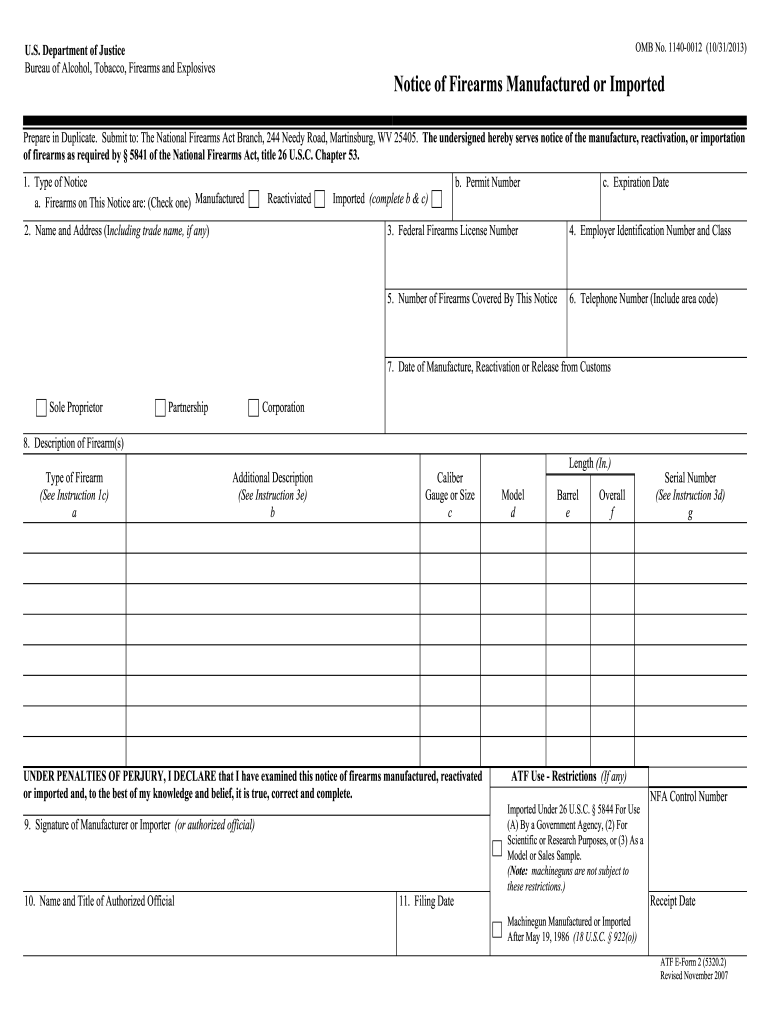 Atf Form 2 Fill Online Printable Fillable Blank PdfFiller