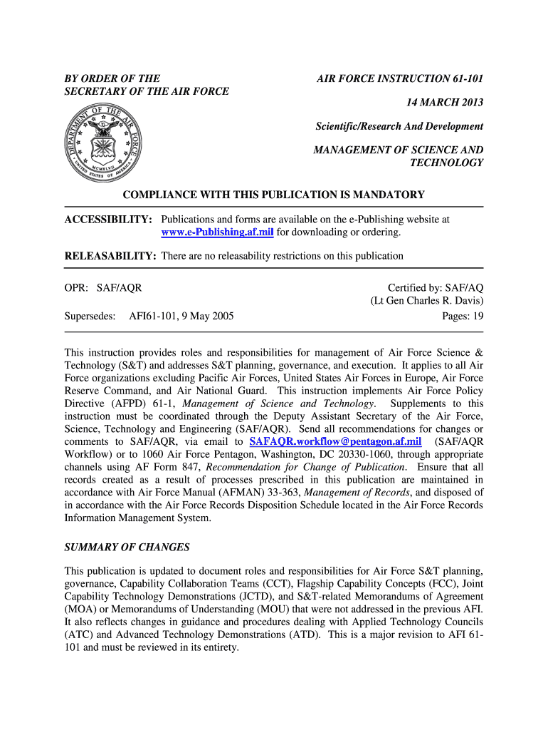 Afi 61 101 - Fill Online, Printable, Fillable, Blank | pdfFiller