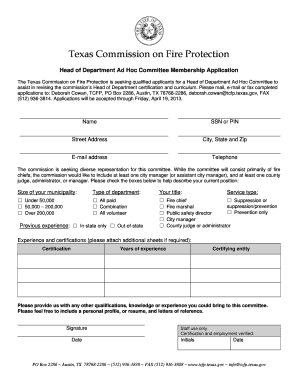 Fillable Online tcfp texas A completed application - Texas Commission ...