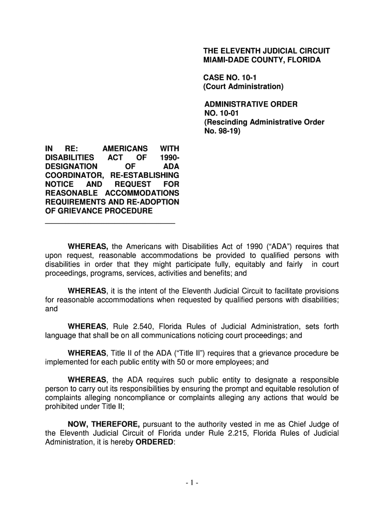 Fillable Online Administrative Order No. 10-01 Fax Email Print - pdfFiller