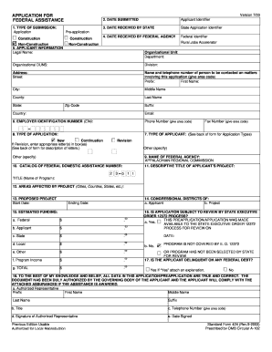 Fillable Online arc APPLICATION FOR FEDERAL ASSISTANCE - Appalachian ... - arc Fax Email Print ...