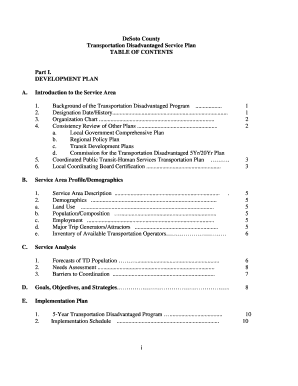 I DeSoto County Transportation Disadvantaged Service Plan TABLE ...