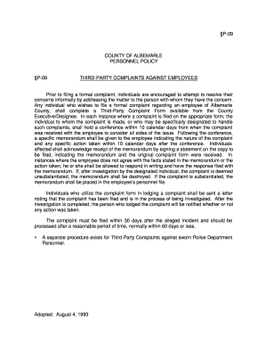 Third-Party Complaints Against Employees - Albemarle County - Albemarle ...