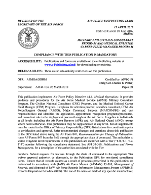 Fillable Online AIR FORCE INSTRUCTION 44-104 Fax Email Print - pdfFiller
