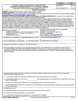 Fillable Online A FOIA Request Form - Chicago District - U.S. Army Fax ...