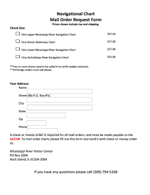 Fillable Online Navigational Chart Mail Order Request Form - Rock ...