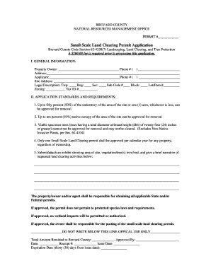 Fillable Online Small Scale Land Clearing Permit Application - Brevard County ... Fax Email ...