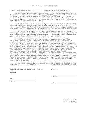 Fillable Online ENG Form 2803 (Rev. 5/2/96) Fax Email Print - pdfFiller