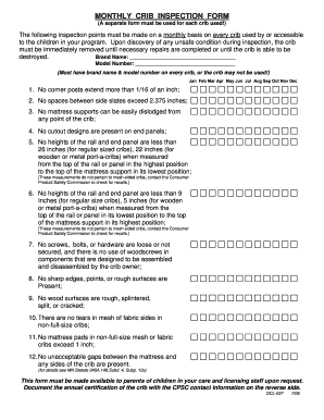 Fillable Online co carver mn crib inspection form Fax Email Print ...