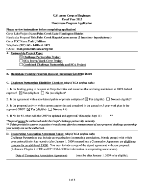 Fillable Online corpslakes usace army Corps LakeProject NamePaint Creek ...