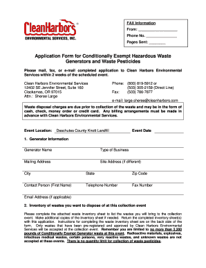 Fillable Online application for waste collection form Fax Email Print ...