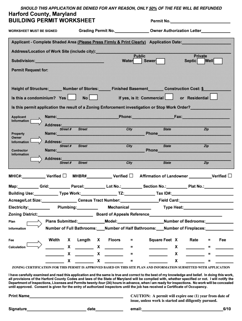 Permit application for fill in form 6-15-10: Fill out & sign online | DocHub