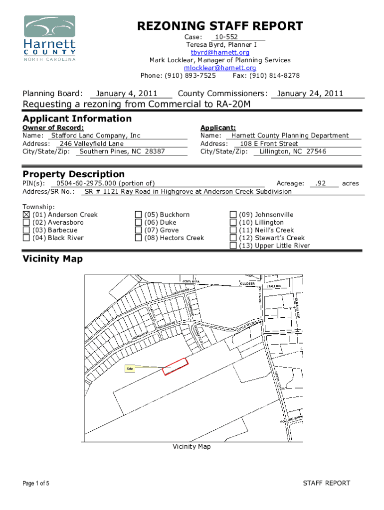 Fillable Online Rezoning Staff Report for Case 10-552 Fax Email Print ...