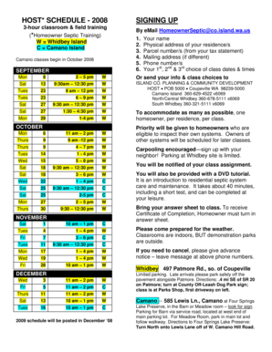 Fillable Online HOST* SCHEDULE - 2008 SIGNING UP - Island County ...