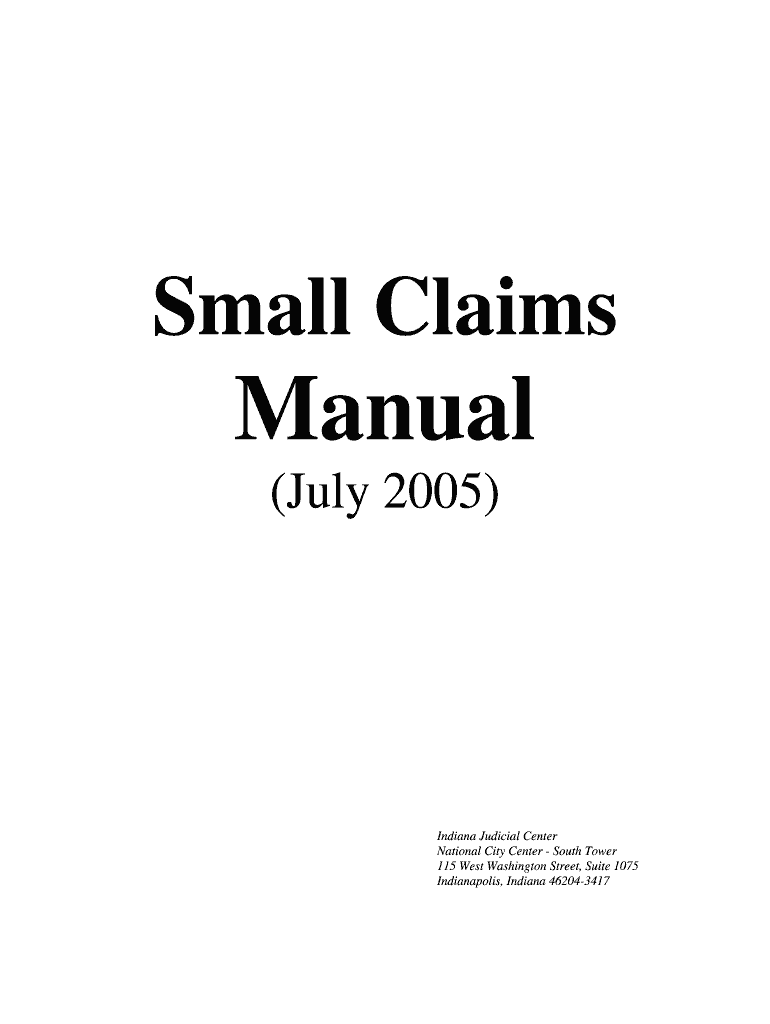 Fillable Online Small Claims Manual (July 2005) Fax Email Print - pdfFiller